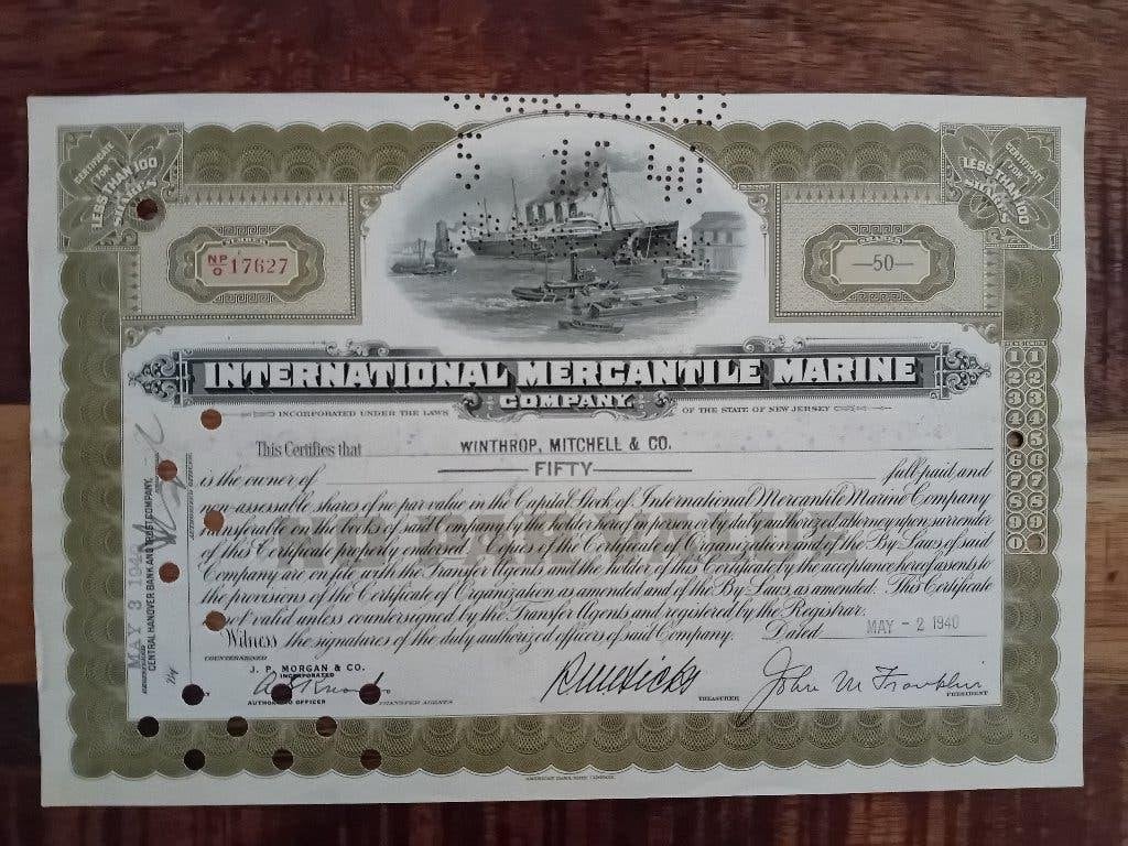 ≥ IMM International Mercantile Marine Company - Titanic (m2406230834 ...