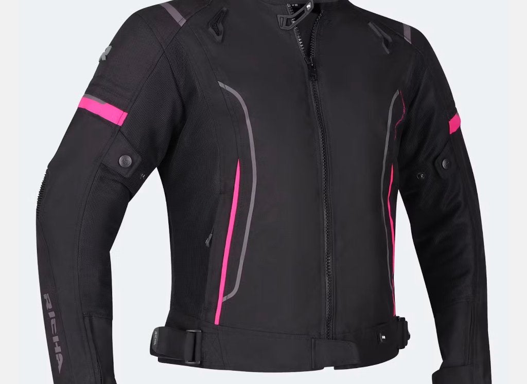 ≥ Nieuwe Richa Airstream 3 Dames Motorjas maat DS | Zwart/Roze ...