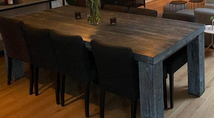 ≥ Robuuste eettafel 240 x 90 cm – massief hout – 8-10 personen — Tafels ...