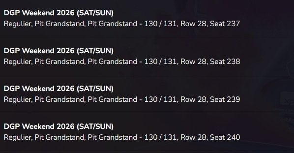 ≥ 4 x DGP Weekend 2026 (SAT/SUN) Pit Grandstand — Evenementen en ...