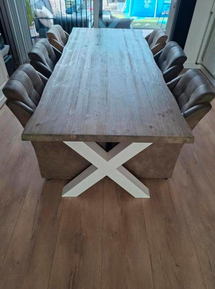 ≥ Houten Eettafel met X-poot — Tafels | Eettafels — Marktplaats