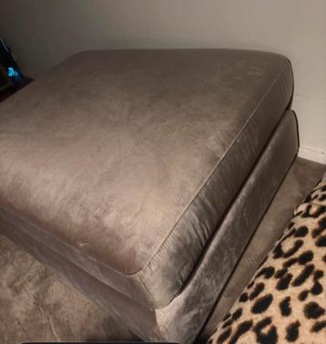 ≥ Luxe champagnekleurige poef met zilveren poten — Banken ...