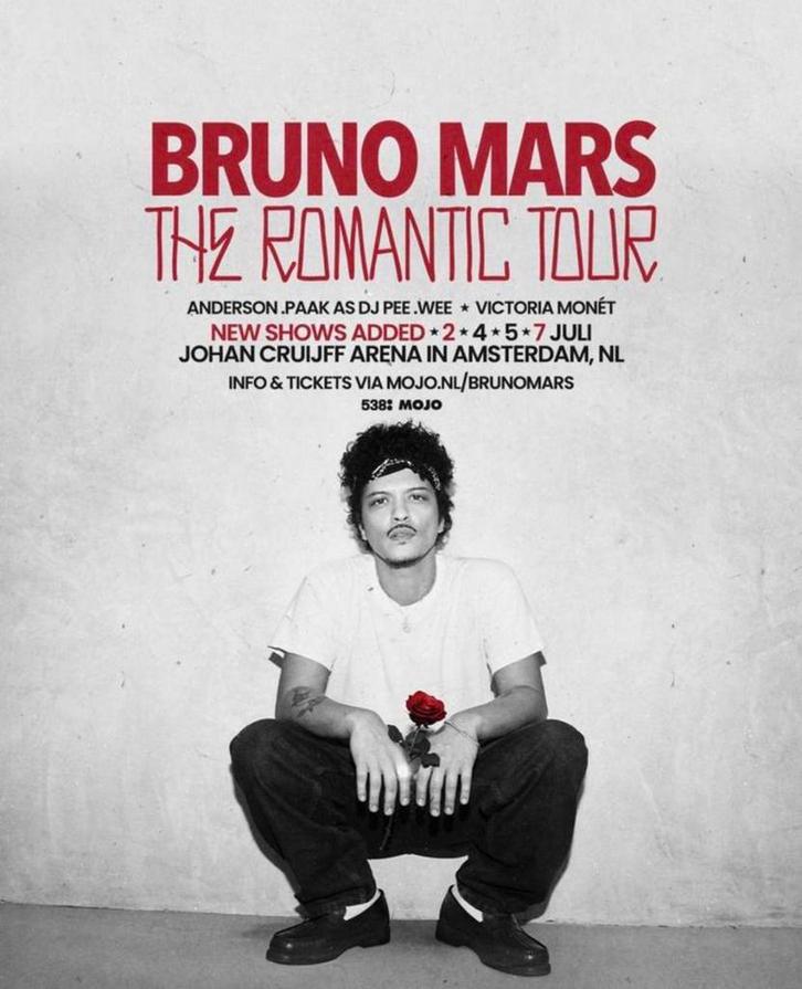 ≥ 2 bruno mars tickets staanplaatsen — Evenementen en Festivals ...