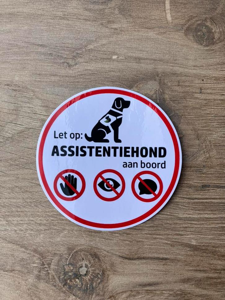 ≥ Ronde autosticker – “Let op: Assistentiehond aan boord” — Honden ...