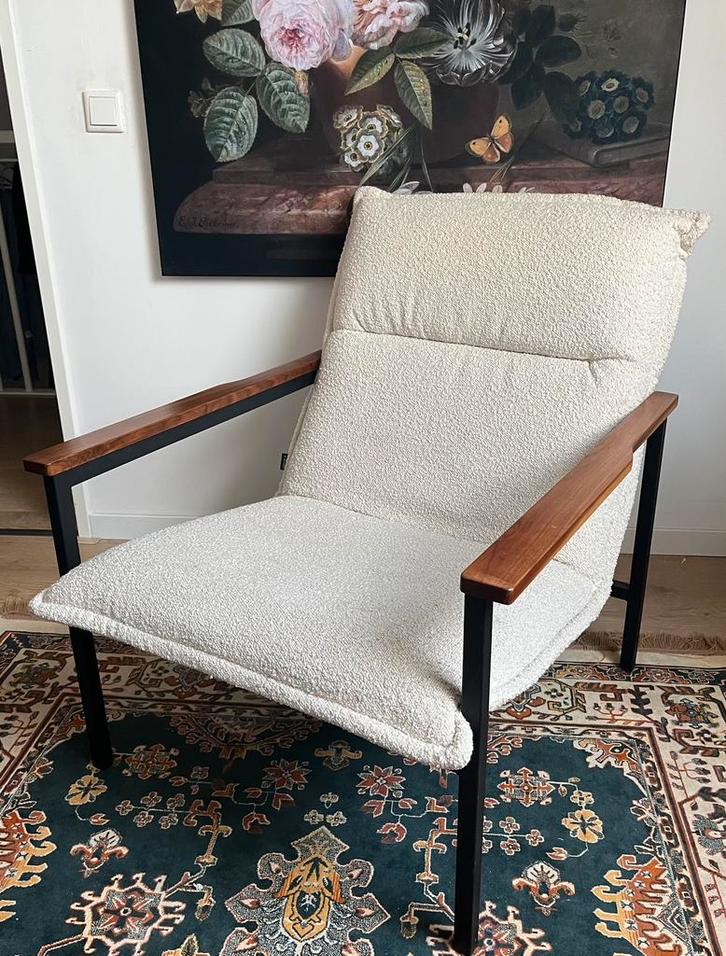 ≥ Loods 5 fauteuil teddy beige hout Irma Boucle — Fauteuils — Marktplaats