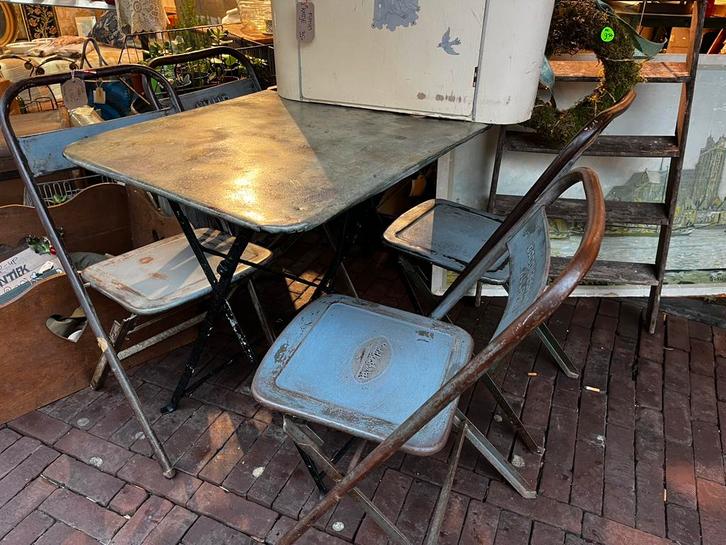 ≥ Antiek tuintafel oud franse inklapbaar antiek authentieke ...