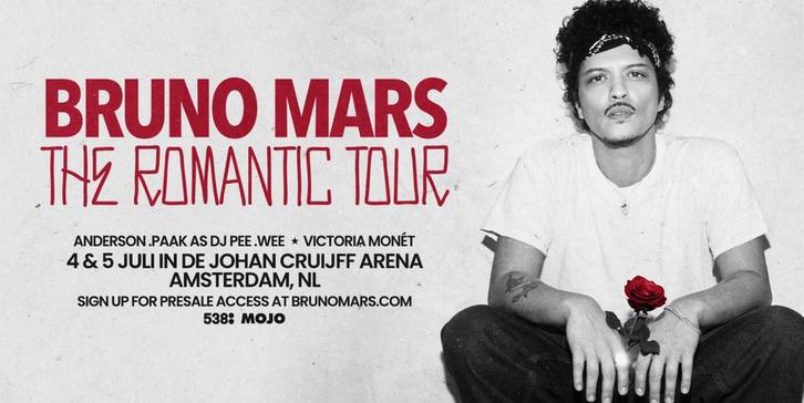 ≥ 2 zitplekken tickets Bruno Mars Zo 5 juli — Concerten | Pop — Marktplaats