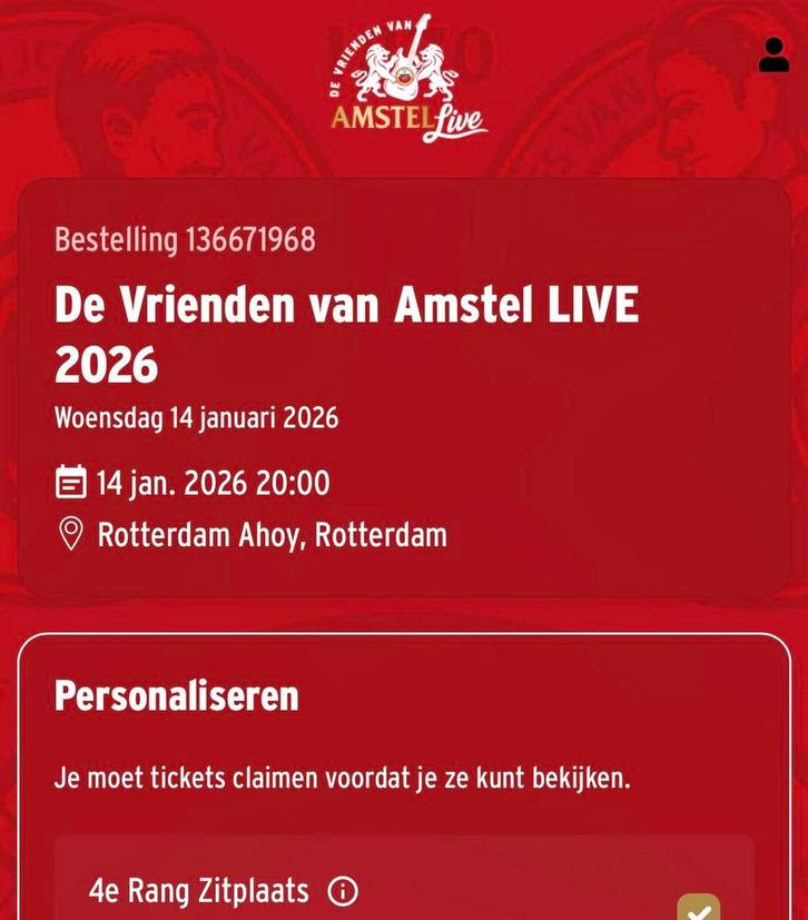 ≥ 2 tickets Vrienden van Amstel live 2026 — Concerten | Nederlandstalig ...