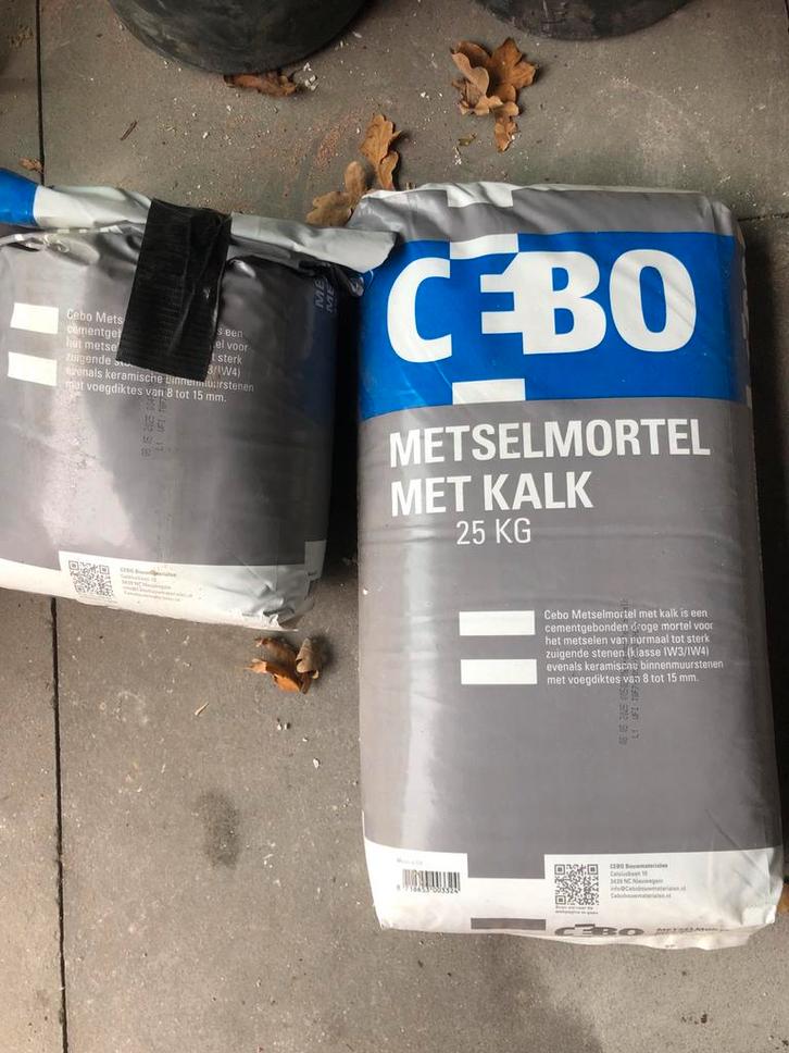 ≥ Cebo Metselmortel met Kalk - 25kg —1 1/2 zak — Metselstenen — Marktplaats