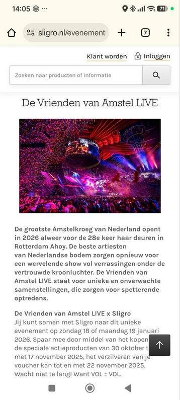 ≥ 2 zitplaatsen voor Amstel Live 18 Januari!! — Evenementen en ...