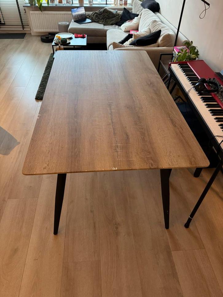 ≥ Houtlook eettafel met metalen poten — Tafels | Eettafels — Marktplaats