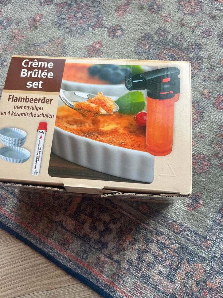 ≥ Crème brûlée set met brander en 4 schaaltjes — Keukenmixers — Marktplaats