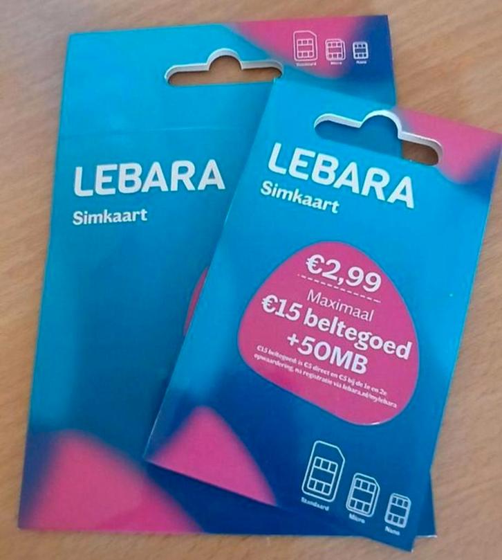 ≥ Lebara Simkaart - Nieuw 100 stuks mix Geldig tot 2027 ...