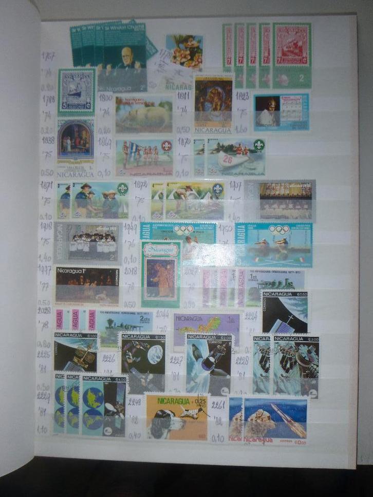 ≥ Stockboek Nicaragua, Staffa, DDR, Finland, Cook Isl, Canada ...