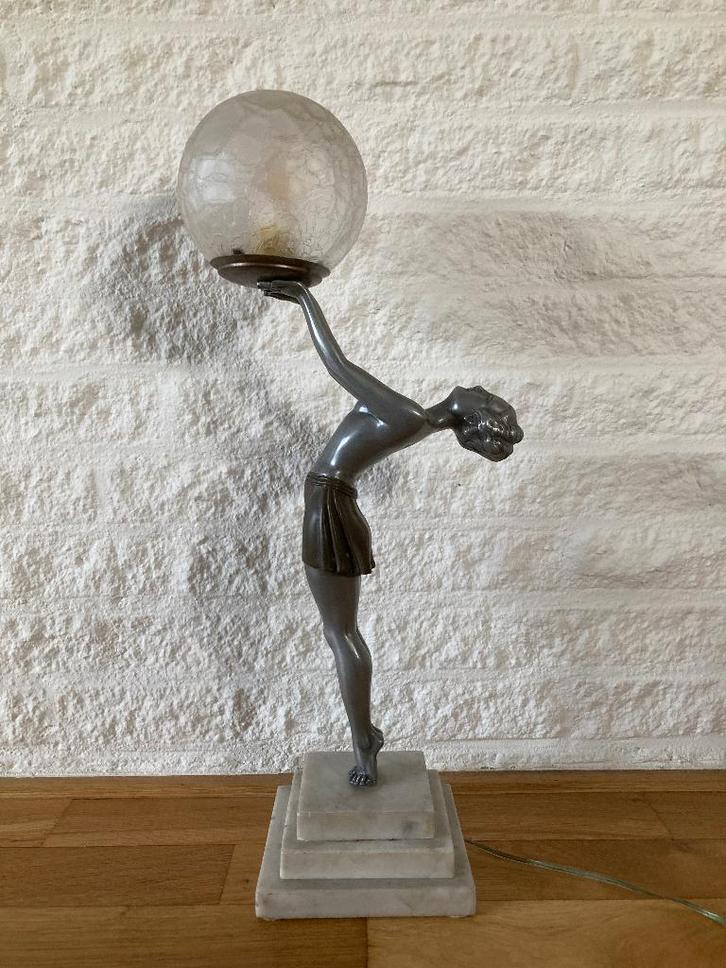 ≥ art deco lady lamp door Enrique Molins-Balleste jaren 30 — Antiek ...