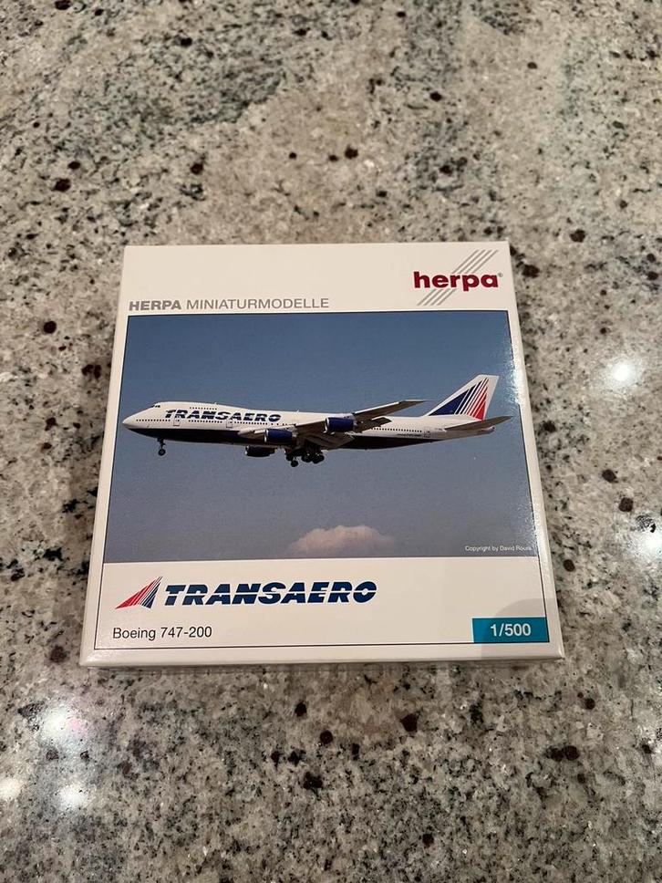 ≥ Herpa wings 1/500 Transaero 747-200 — Luchtvaart en Vliegtuigspotten ...