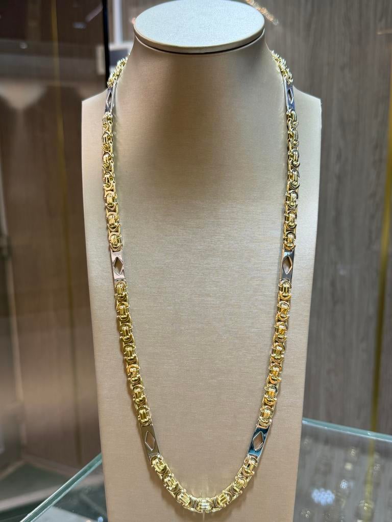 ≥ 14KT Goud - 72.5 Gram - Ketting -PLATTE KONING -Herenketting ...