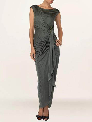 ≥ Phase Eight luxe lange avondjurk olijfgroen mooie details 42 — Jurken ...