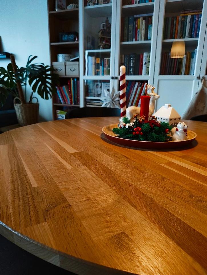 ≥ WOOOD Round Oak Dining Table Ø120 – As Good as New — Tafels ...