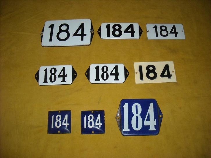 ≥ oud emaille huisnummer 184 ook 185 186 187 188 189 190 191 5 — Antiek ...