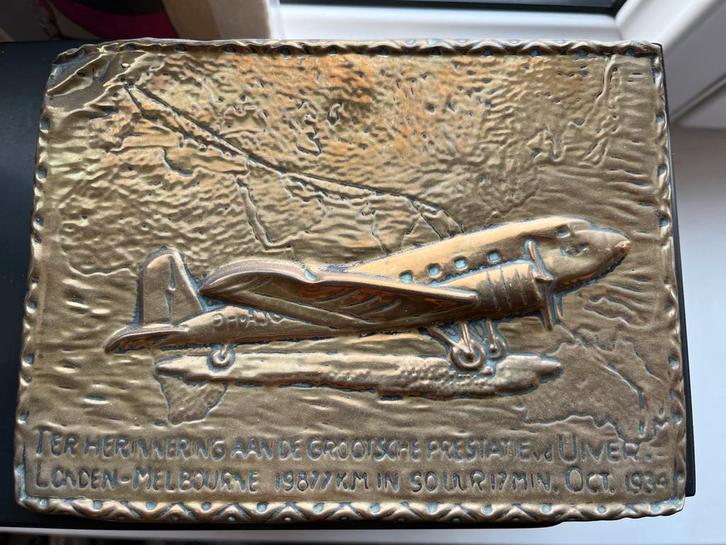 ≥ Koperen Herinneringsbordje Vlucht London-Melbourne — Antiek | Koper ...