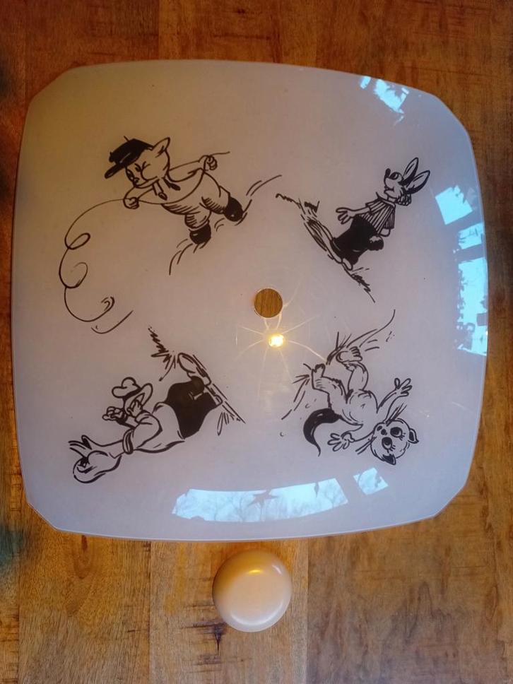 ≥ Vintage Tom Poes plafondlamp (kap) jaren 50 Marten Toonder — Antiek ...