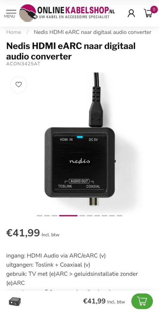 ≥ Nedis HDMI eARC naar digitaal audio converter — Converters — Marktplaats