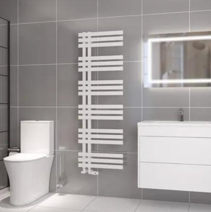 ≥ Eastbrook Hurley handdoekradiator 50x150cm 684W wit mat — Verwarming ...