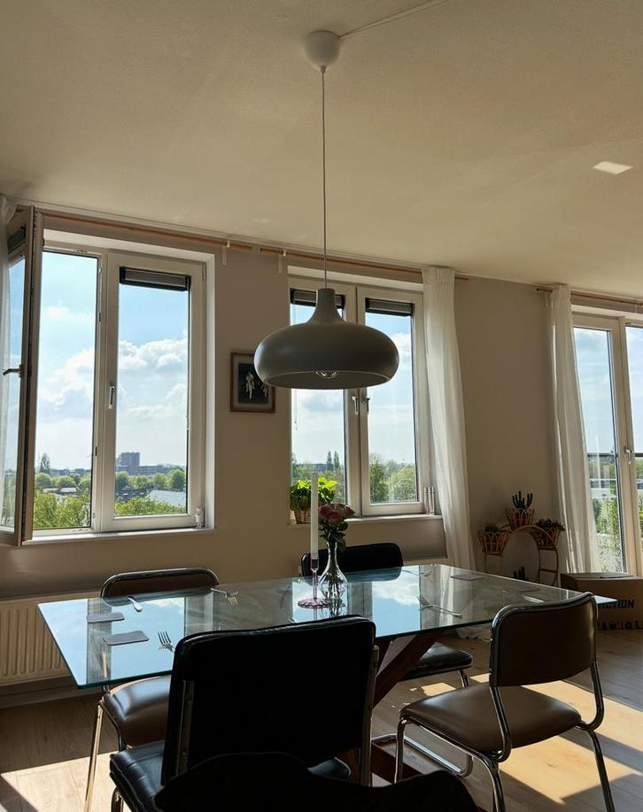 ≥ Eettafel van glas met houten poot — Tafels | Eettafels — Marktplaats