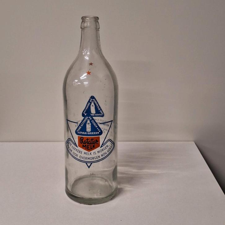 ≥ Vintage Rotator Melkfles Van Van Grieken - Menken — Antiek | Glas en ...