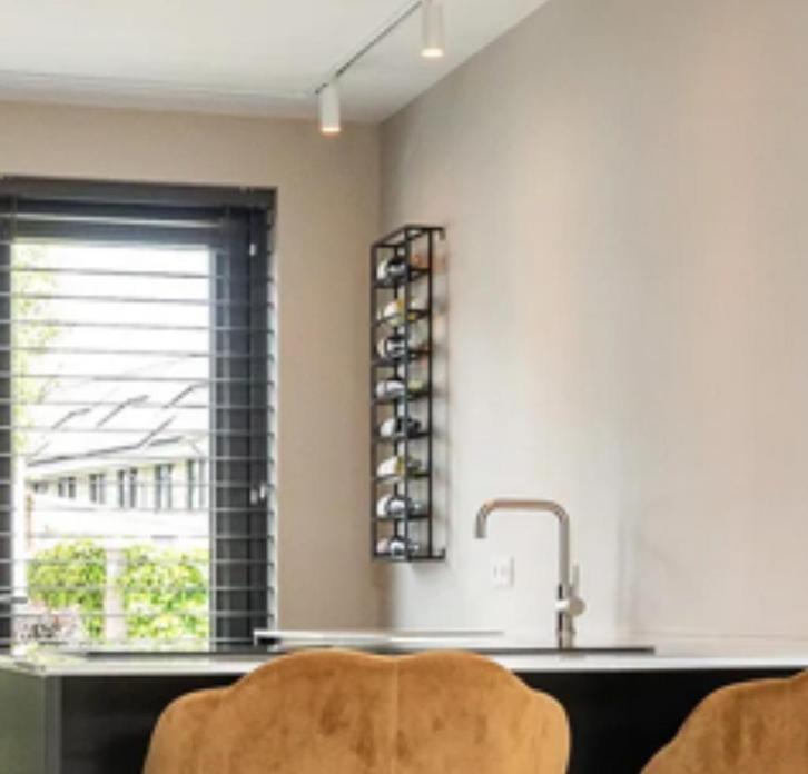 ≥ By-Boo Mex Wijnrek - Zwart Metalen Wandrek — Lampen | Wandlampen ...