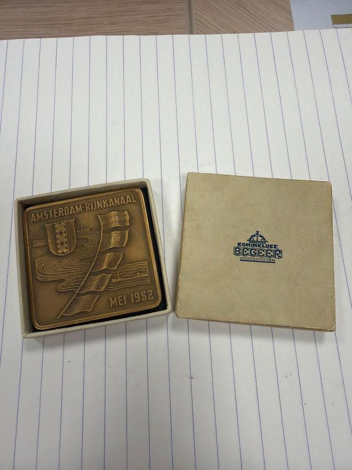 ≥ Bronzen penning Amsterdam-Rijnkanaal 1952 — Speldjes, Pins en Buttons ...