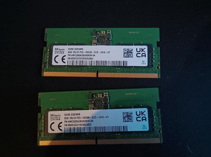 ≥ SK hynix 2x 8GB DDR5-5600 CL40 SO-DIMM — RAM geheugen — Marktplaats
