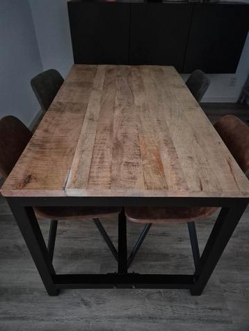 ≥ Giga meubel eettafel mangohout - industrieel (140x80cm) — Tafels ...