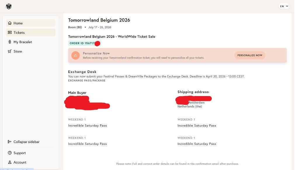 ≥ Tomorrowland Week 1 Incredible Saturday Pass 18 juli (x4 ...