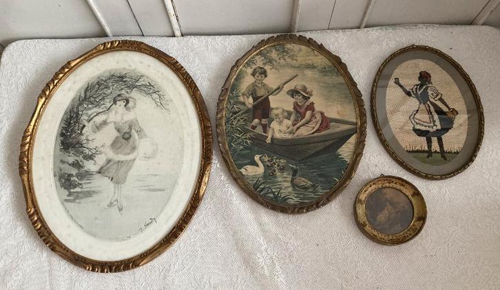 ≥ Brocante Schilderijtje - tekening / prent / borduurwerk — Curiosa en ...