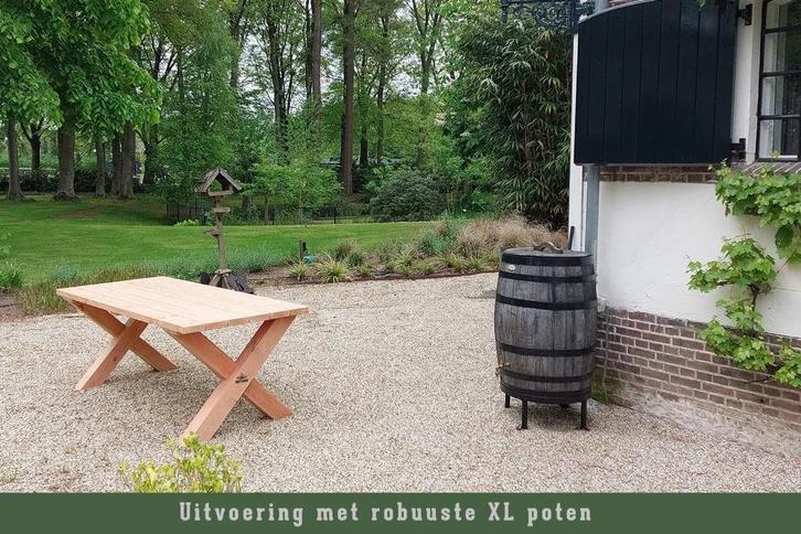 ≥ Douglas tuintafel met X poot stoer, robuust (Houtmoat) — Tuintafels ...