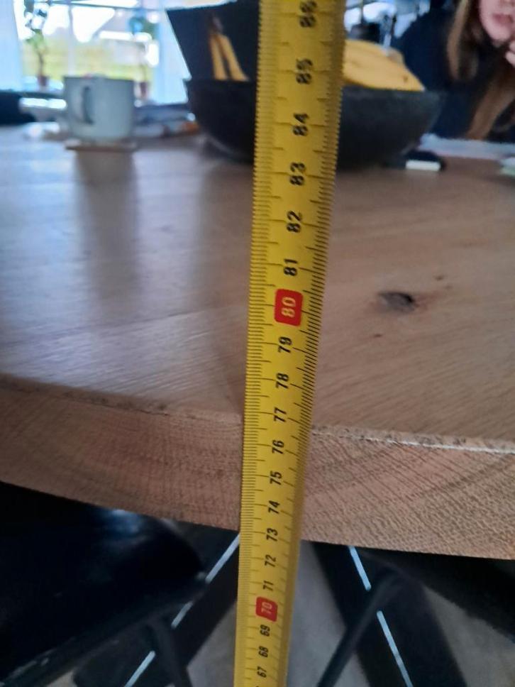 ≥ Ronde(130cm) Eiken Eettafel met Metalen Poot — Tafels | Eettafels ...